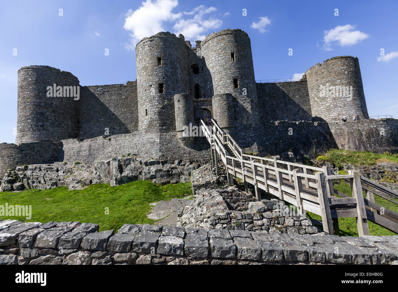 Harlech Castle, located in Harlech, Gwynedd, Wales, is a medieval ...