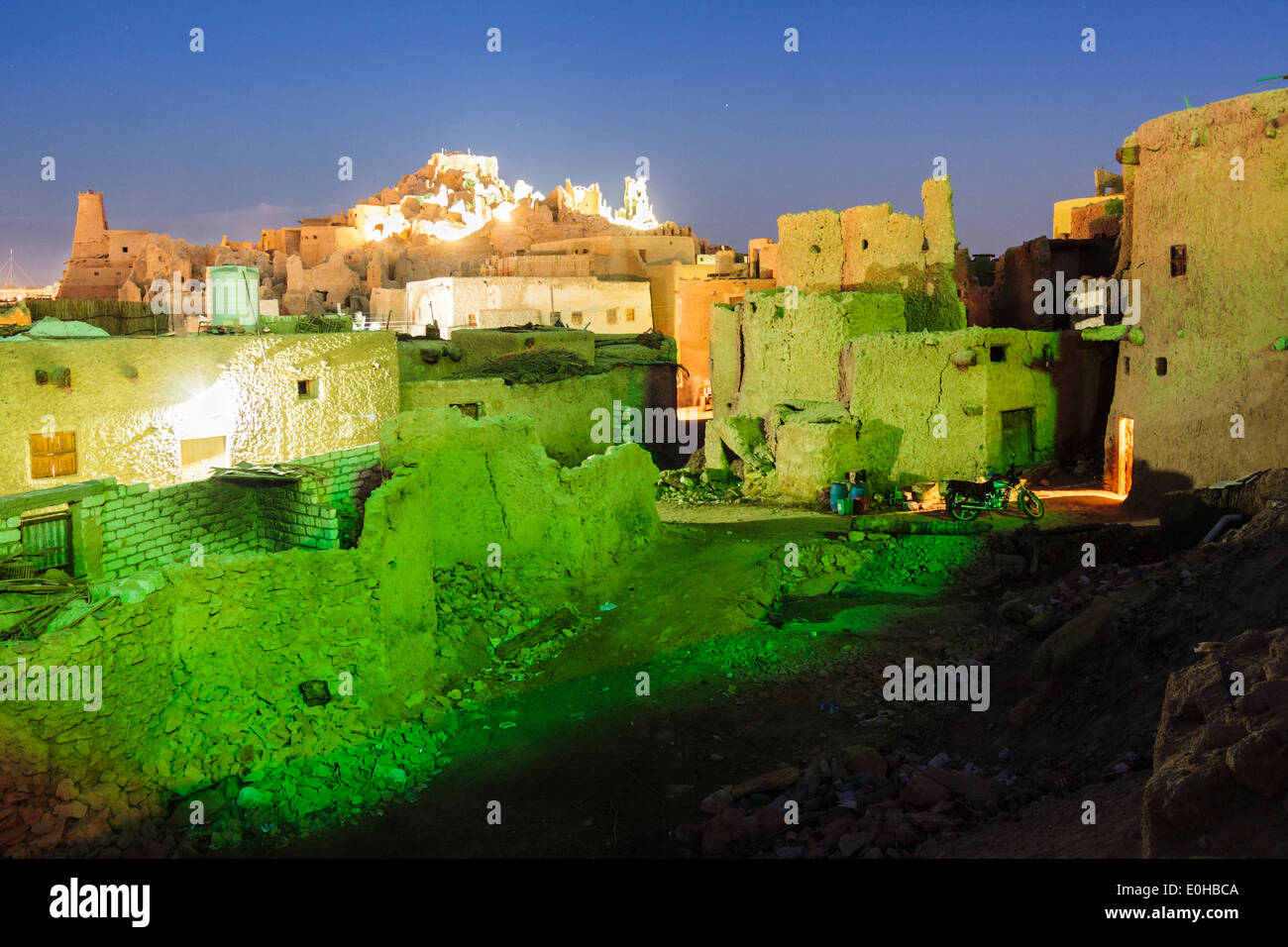 Shali fort and village at dusk. Siwa oasis, Egypt Stock Photo - Alamy