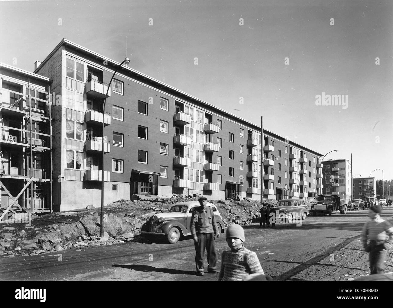 Children play building blocks Black and White Stock Photos & Images - Alamy