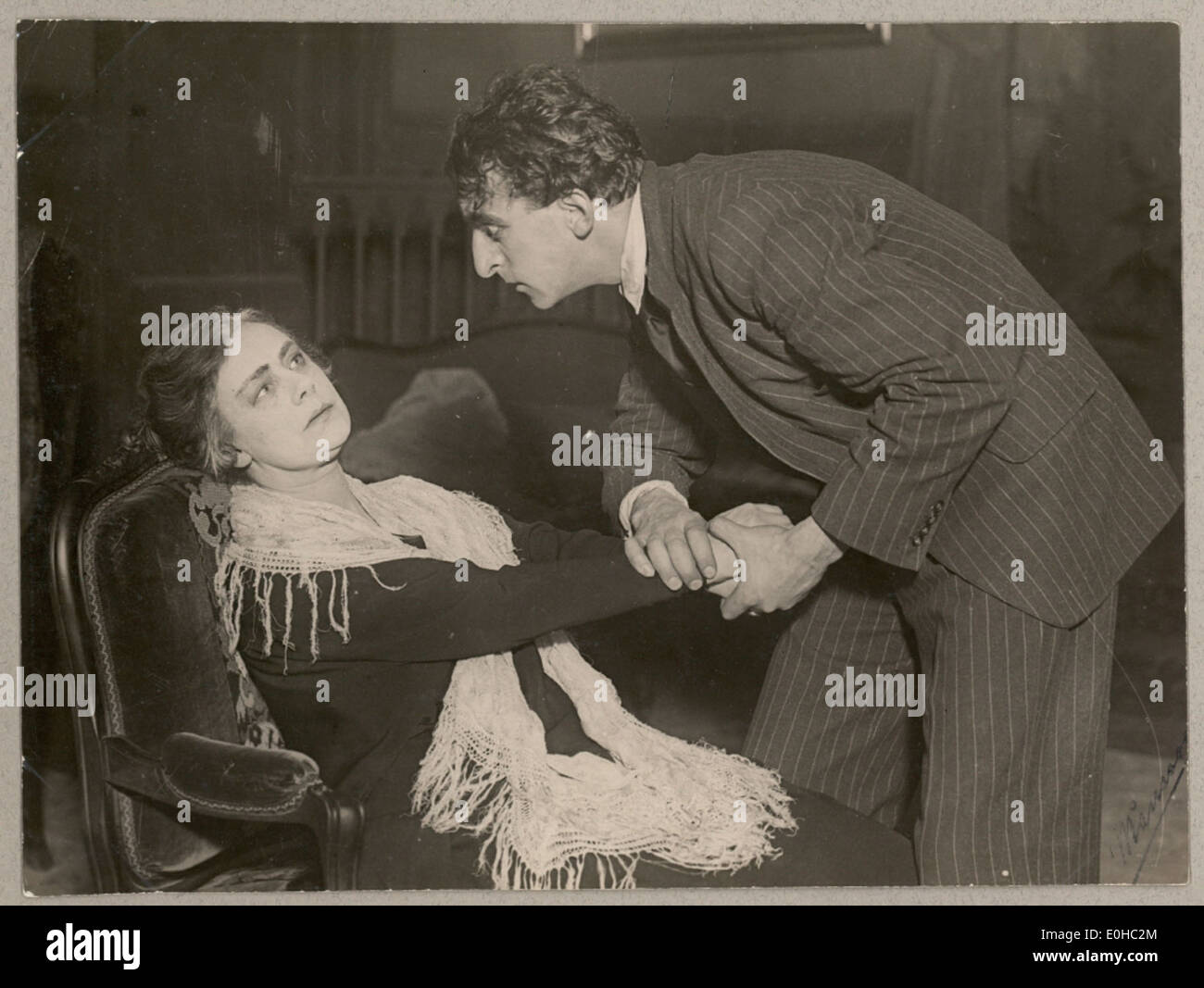 Betty Nansen and Henrik Bentzon in a 1920s performance of Henrik Ibsen ...
