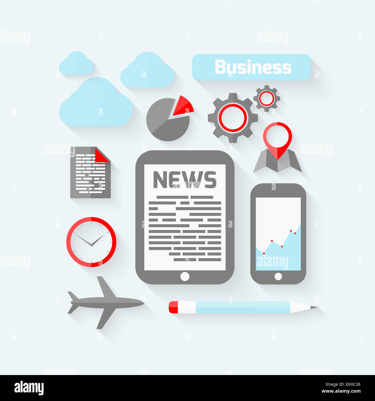 Business design in flat style Stock Photo - Alamy