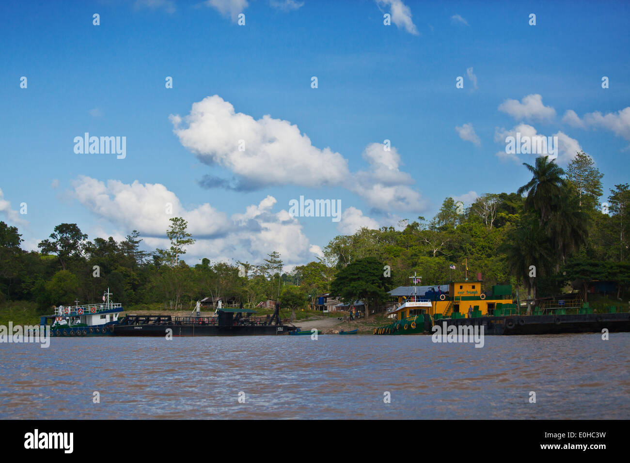 A river crossing in the KINABATANGAN RIVER WILDLIFE SANCTUARY which is ...