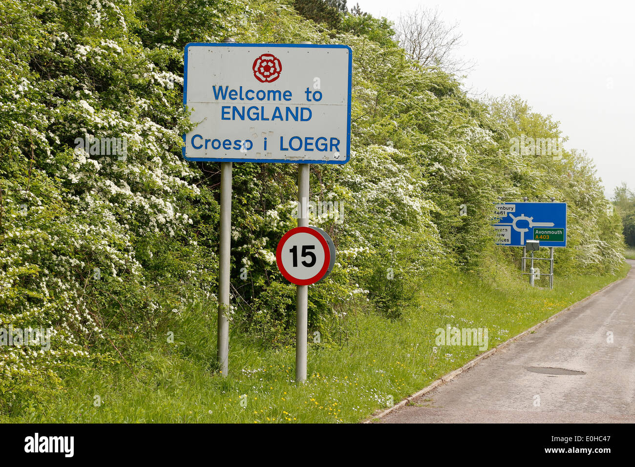 Welcome to England sign on the English side of the Severn Bridge at ...