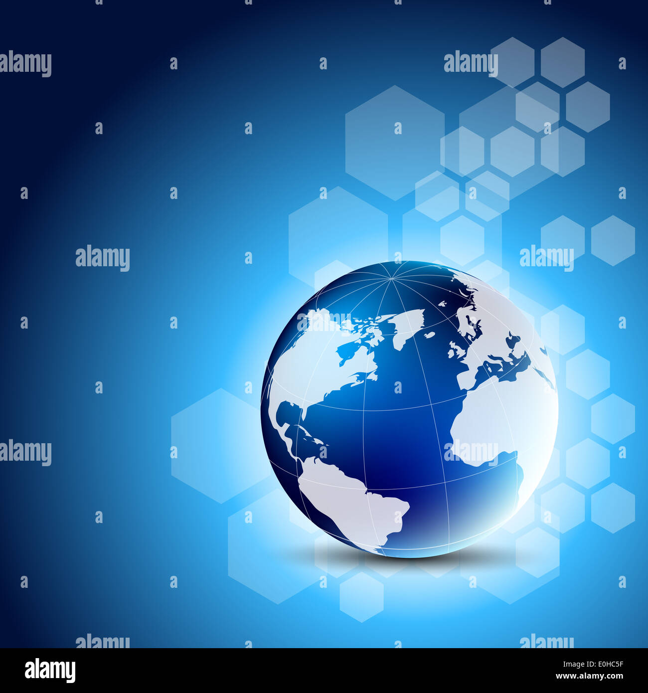 Abstract blue background with globe Stock Photo - Alamy