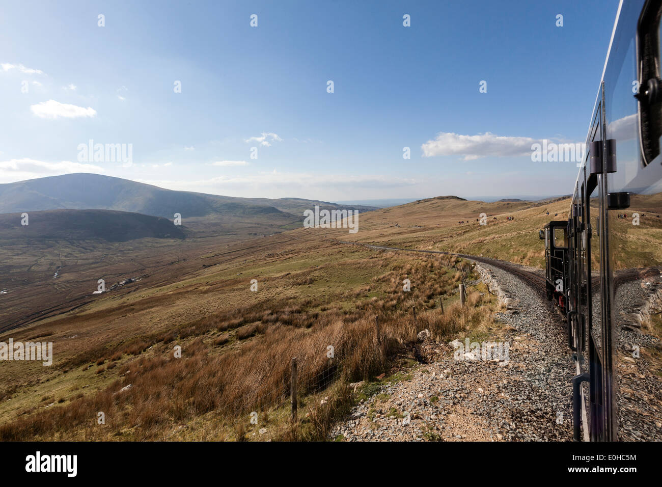 Snowdon National Park view from the Mountain Railway Stock Photo - Alamy