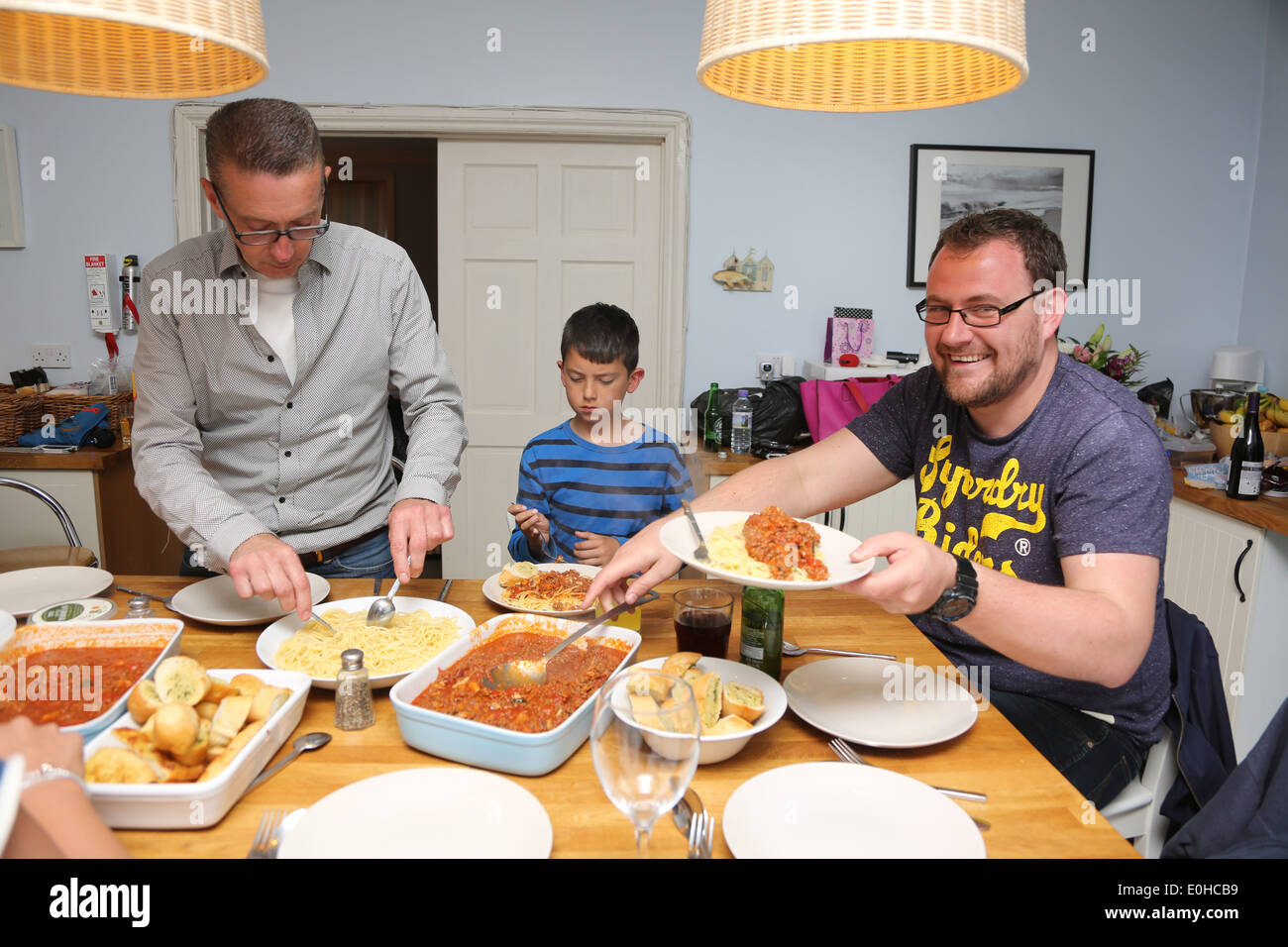 Large dinner party with friends & family Stock Photo - Alamy