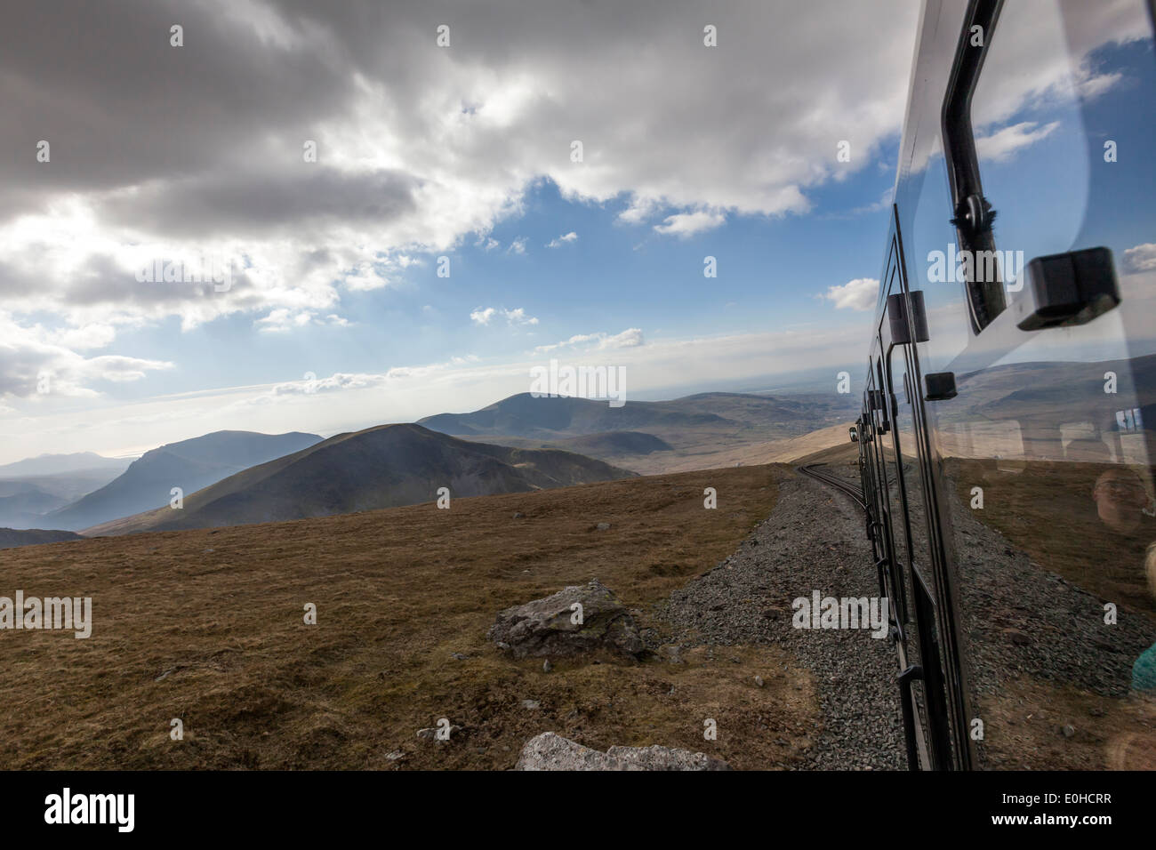 Snowdon National Park view from the Mountain Railway Stock Photo - Alamy