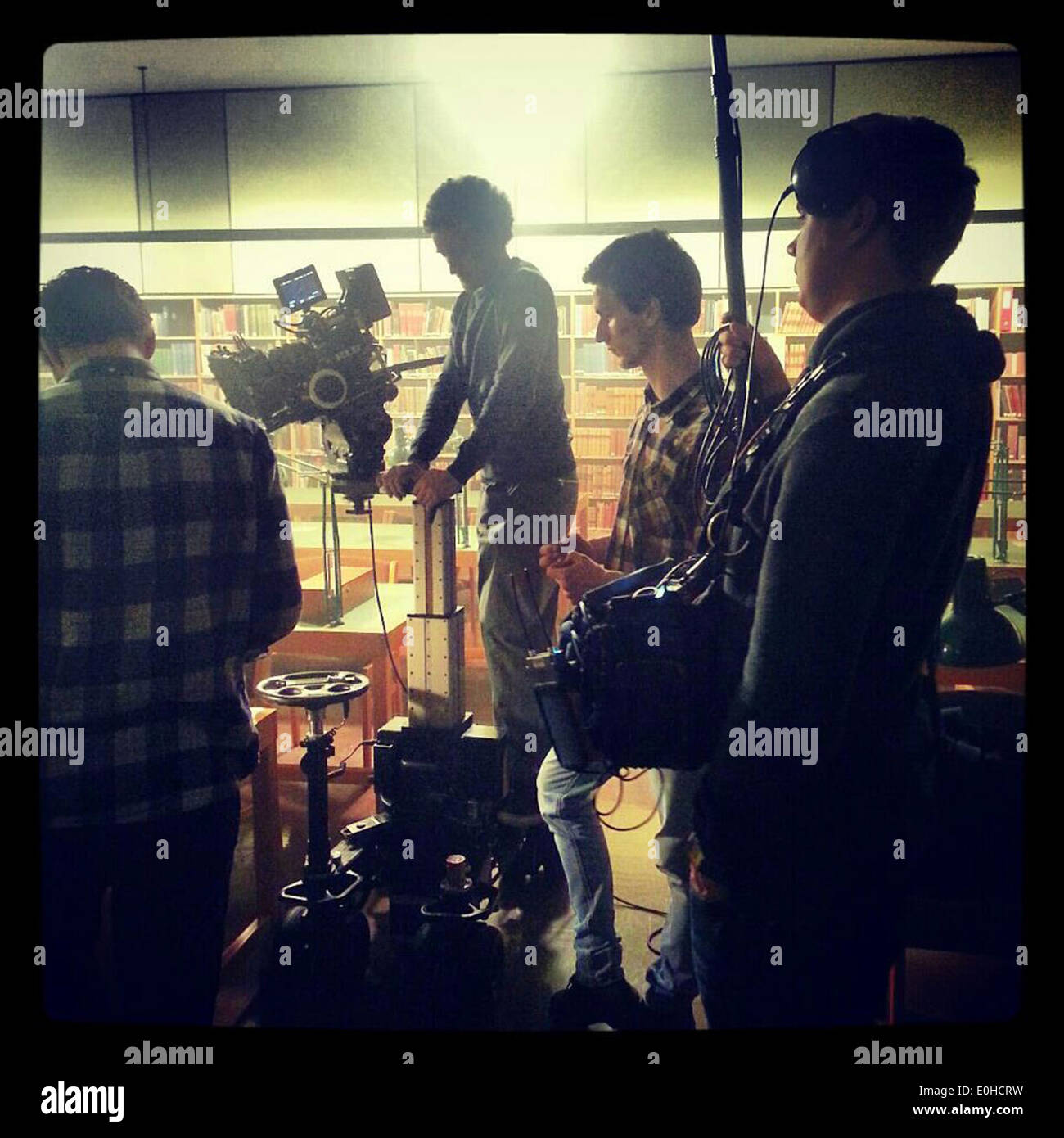 This image shows the filming of 'The Nation's Memory,' a film project ...