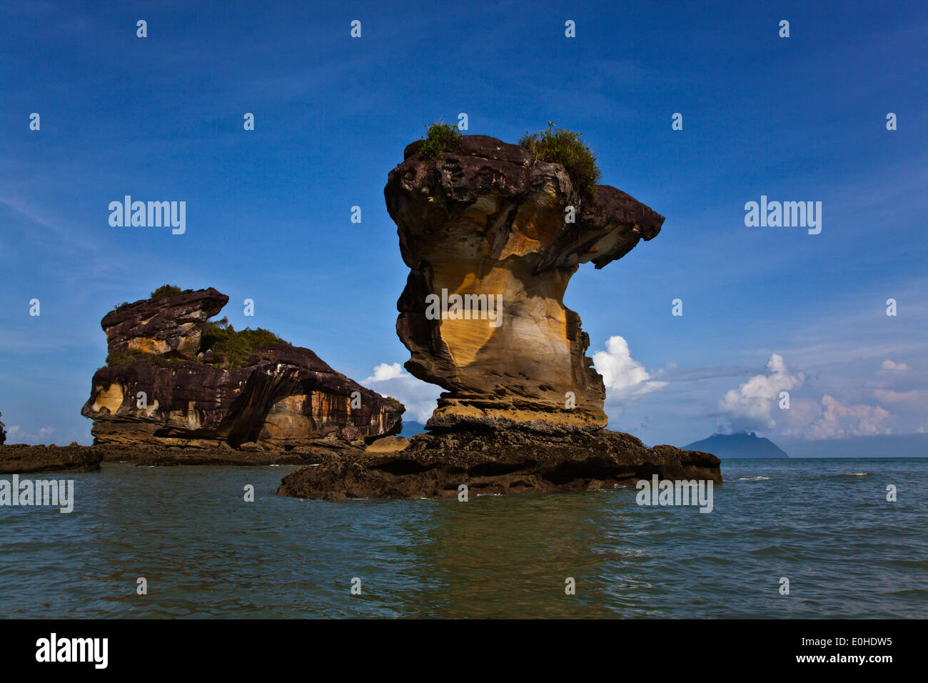 SEASTACKS along the coastline in BAKO NATIONAL PARK which is located in ...