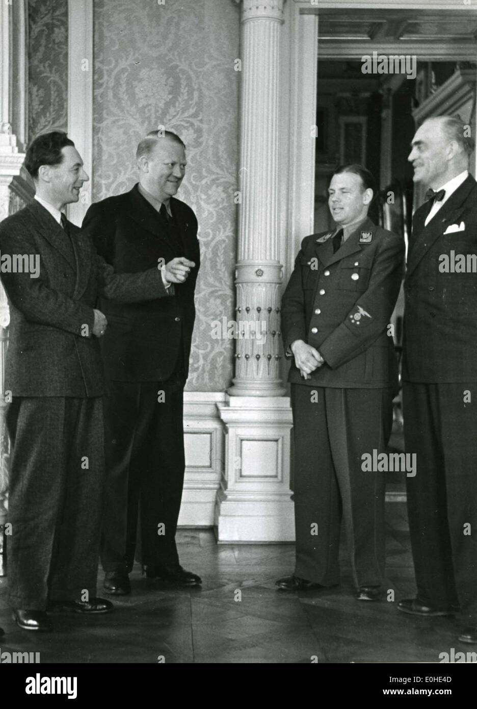 A photograph featuring Gulbrand Lunde, Vidkun Quisling, Rolf Jørgen ...