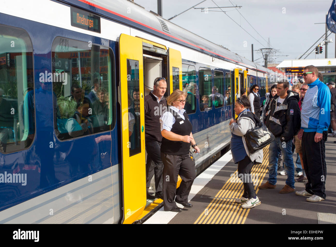 The new Auckland Transport Electric Train on its first day of operation ...