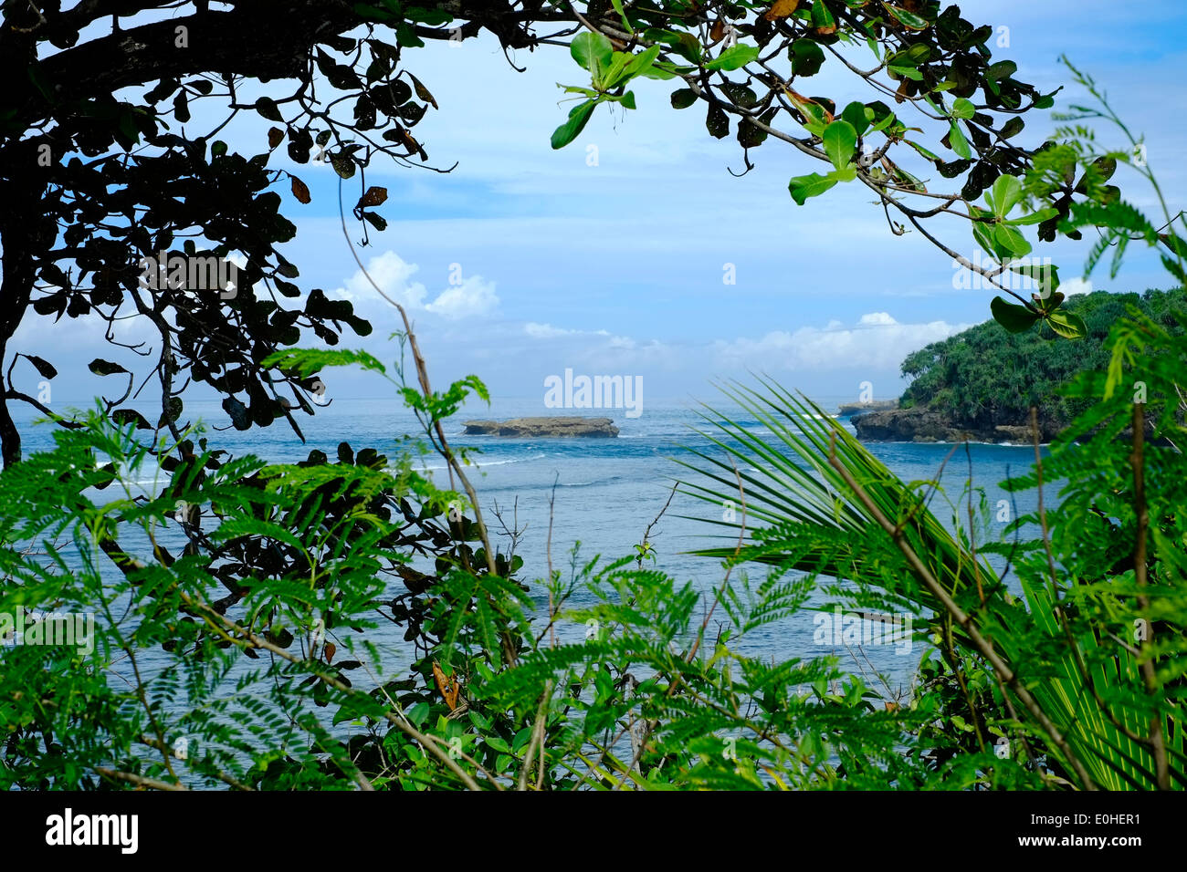 the beach and sea at balekambang east java indonesia Stock Photo - Alamy