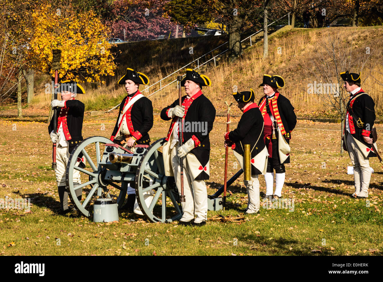 West Jersey Artillery, Continental Army Artillerymen Reenactors firing ...