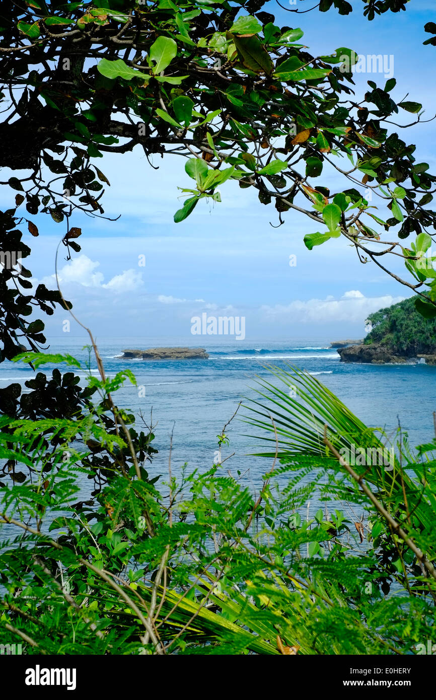 the beach and sea at balekambang east java indonesia Stock Photo - Alamy
