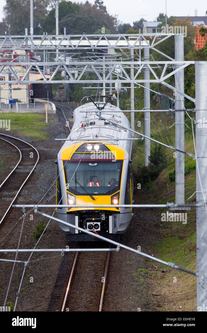 The new Auckland Transport Electric Train on its first day of operation ...