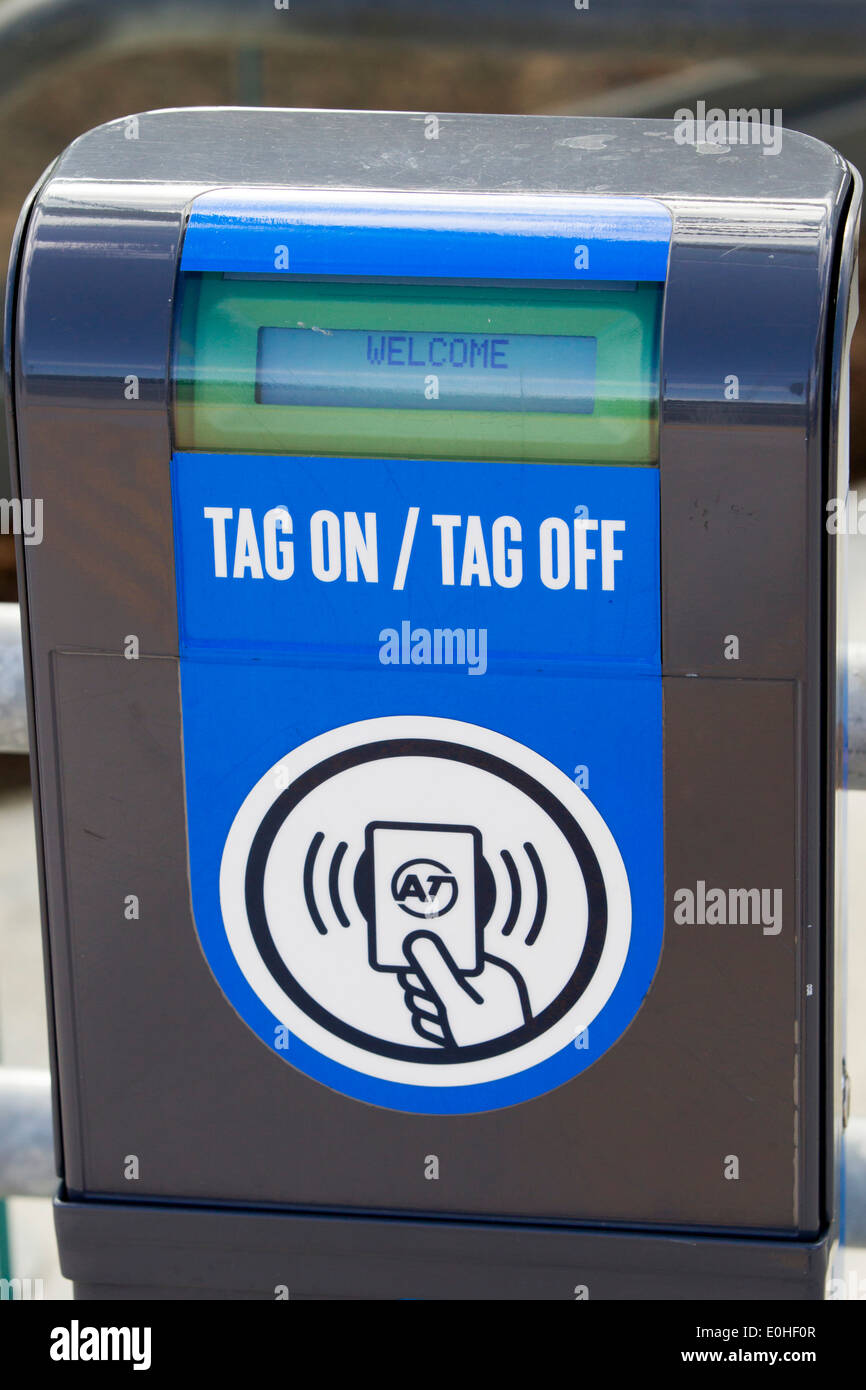 The Auckland Transport TagOn-Tag Off Ticket Machine, Onehunga, Auckland ...