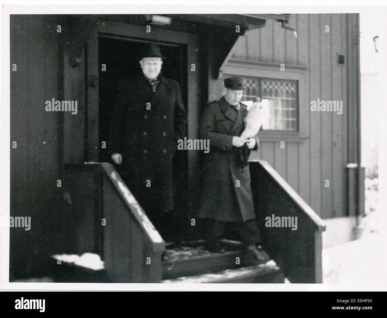 A historical photograph of Vidkun Quisling during a private visit ...