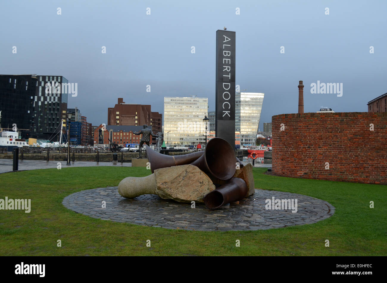 Big bells at the Albert Dock in Liverpool Stock Photo - Alamy
