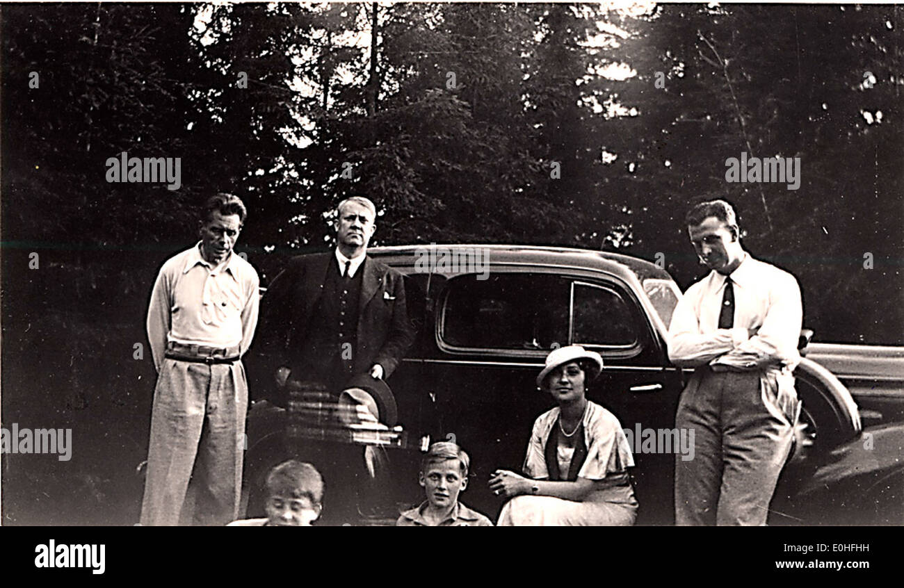 A historical photograph featuring Vidkun Quisling and Maria Quisling ...