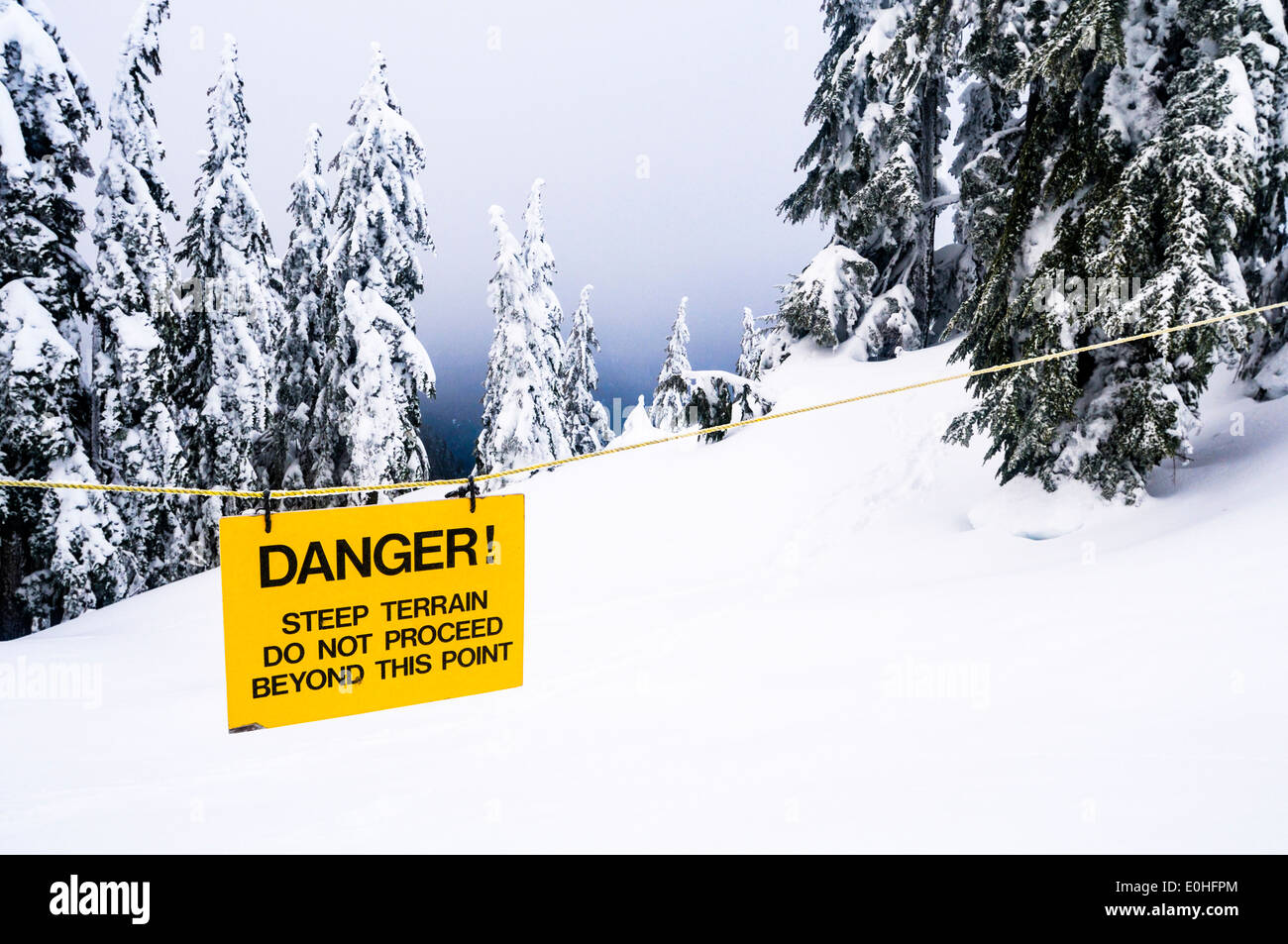 Danger sign steep terrain hi-res stock photography and images - Alamy