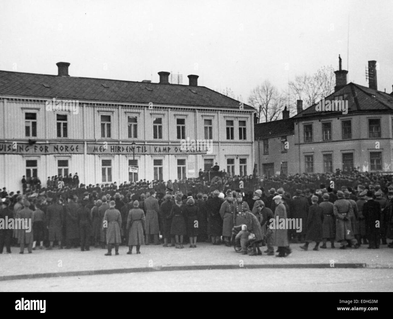A photograph of Vidkun Quisling in Trondheim, Norway, during the Nazi ...