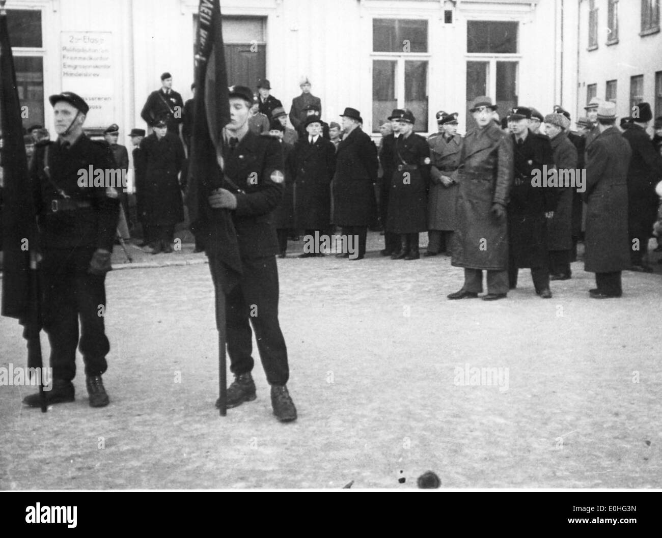 Vidkun Quisling, the Norwegian fascist leader, in Drontheim during the ...