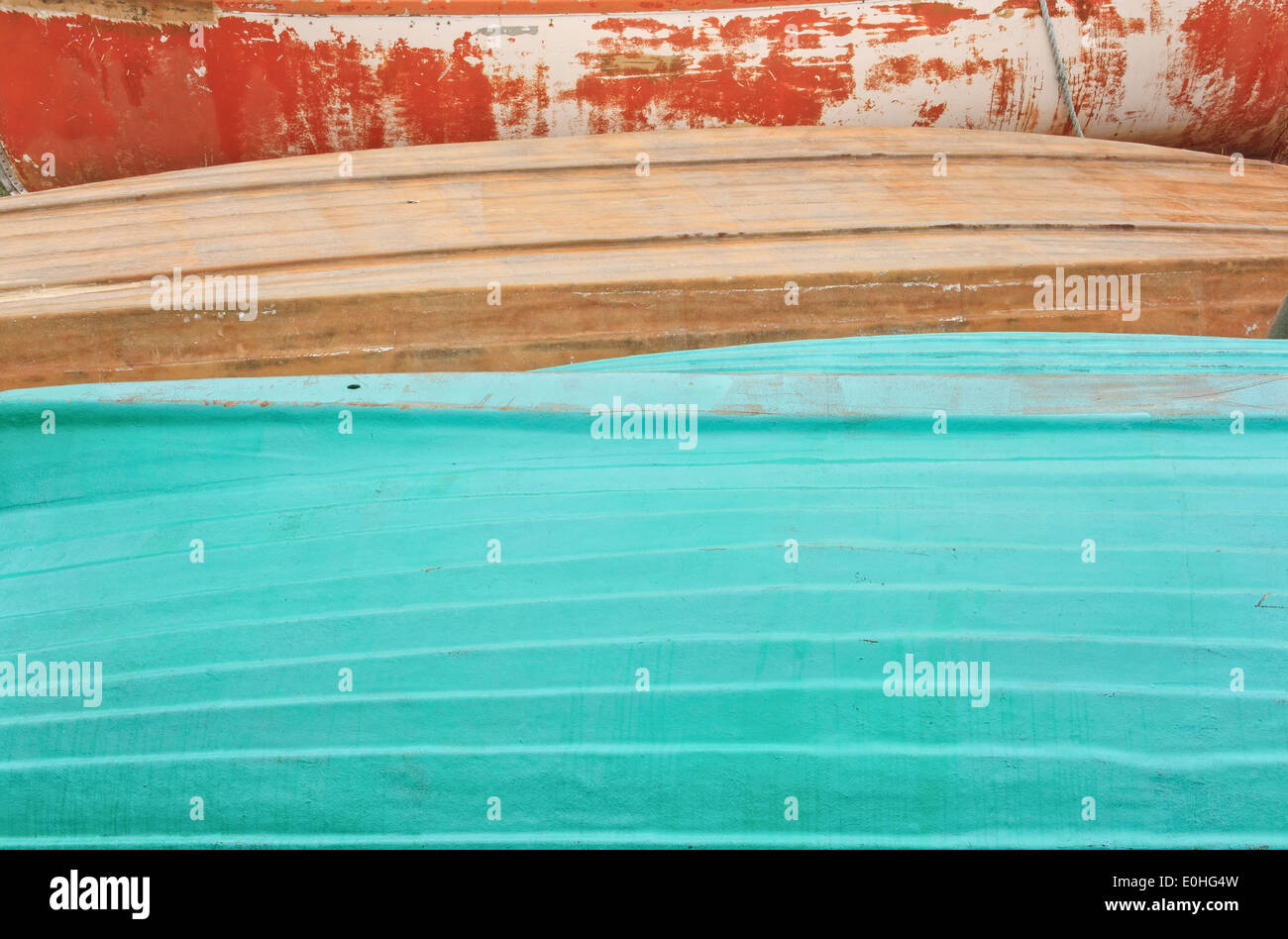 Detail view of small boat hulls Stock Photo - Alamy