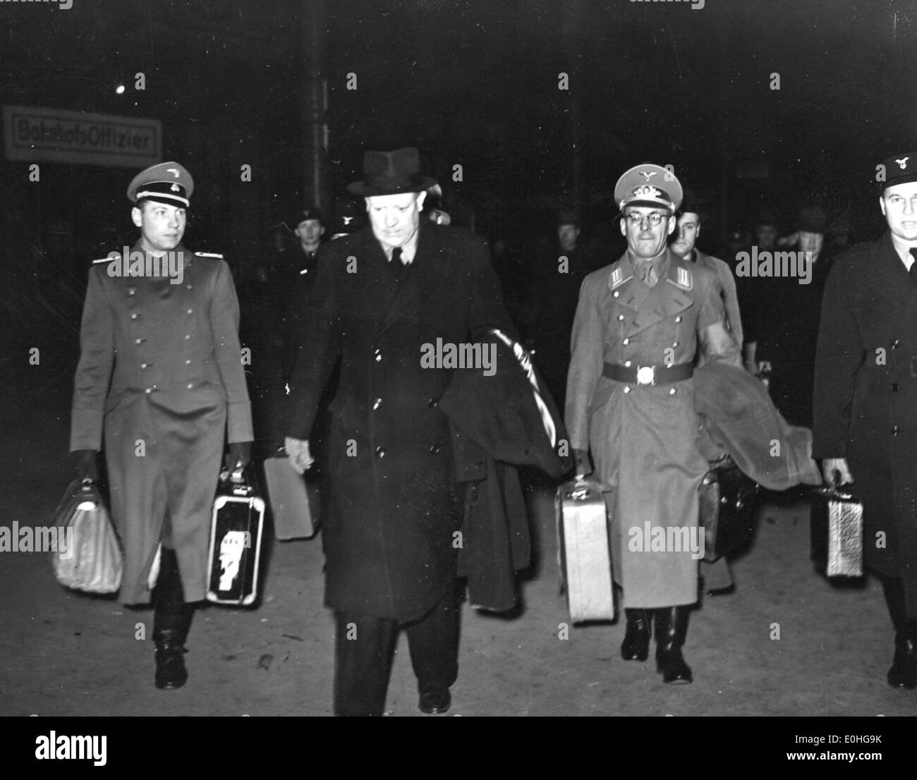 This photograph shows Vidkun Quisling in Trondheim during November 1941 ...