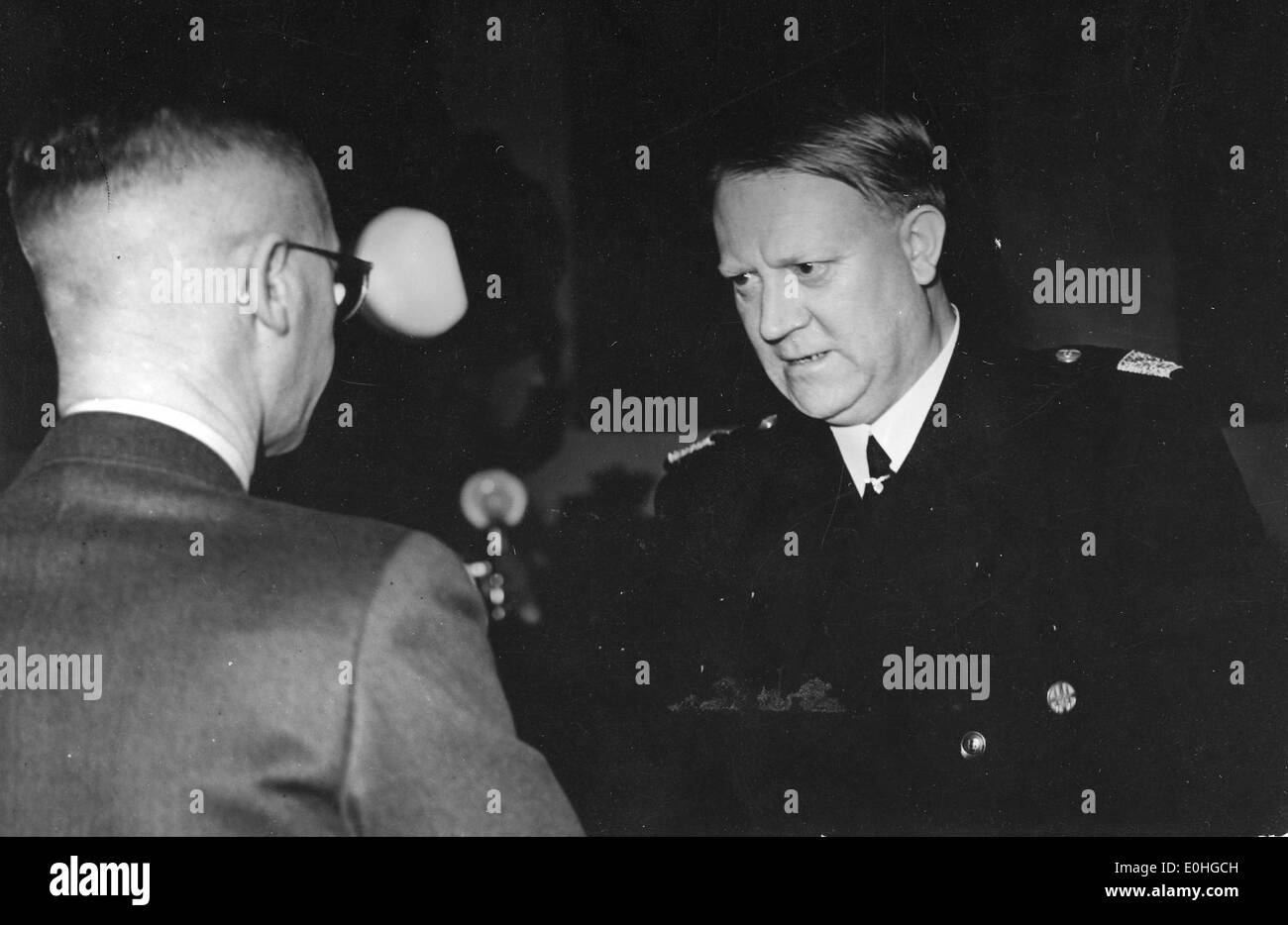 A historical photo of Vidkun Quisling greeting Josef Terboven during ...