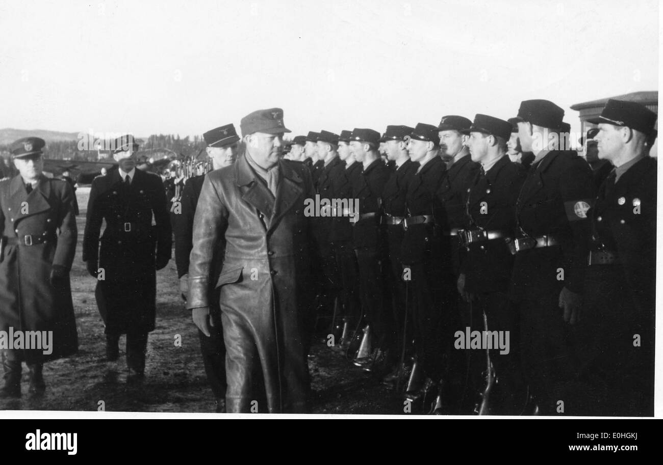 A photograph of Vidkun Quisling on his way to Fornebo after a visit to ...