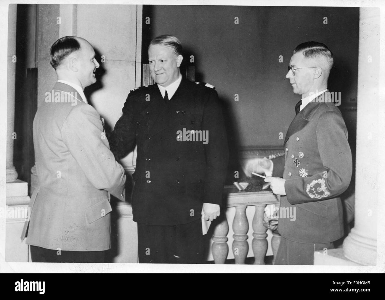 This photograph depicts a political event in Berlin during World War II ...
