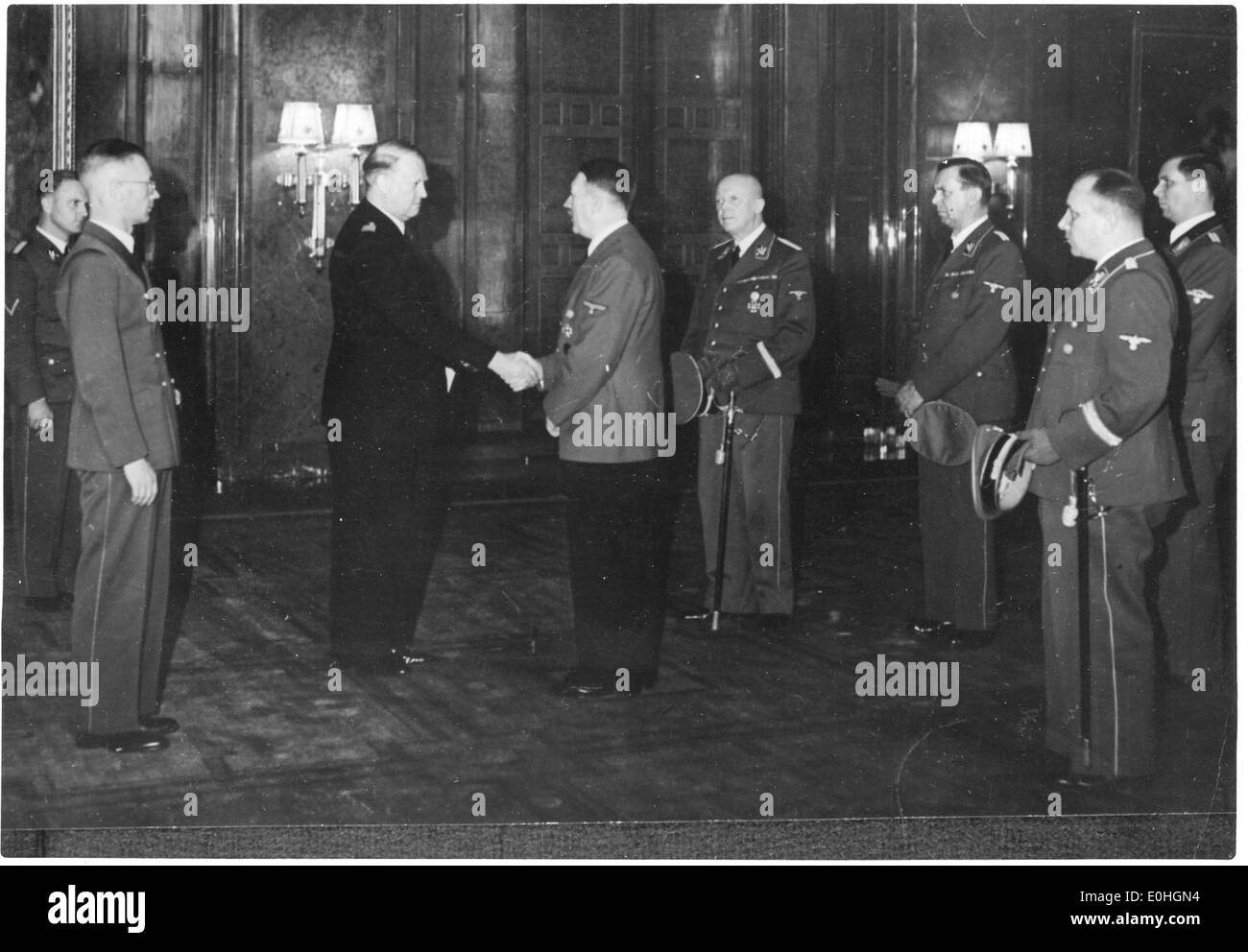 The photograph captures a historical moment during the Second World War ...