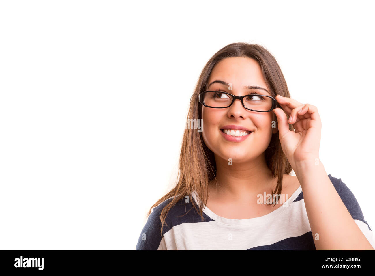 Young human having a brilliant idea, isolated over white background ...