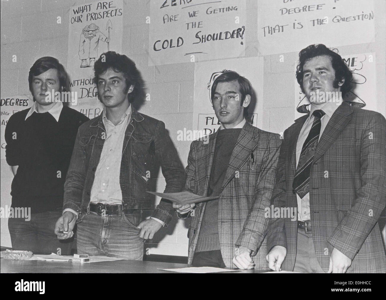 A photograph capturing the 1976 protest by students against the ...