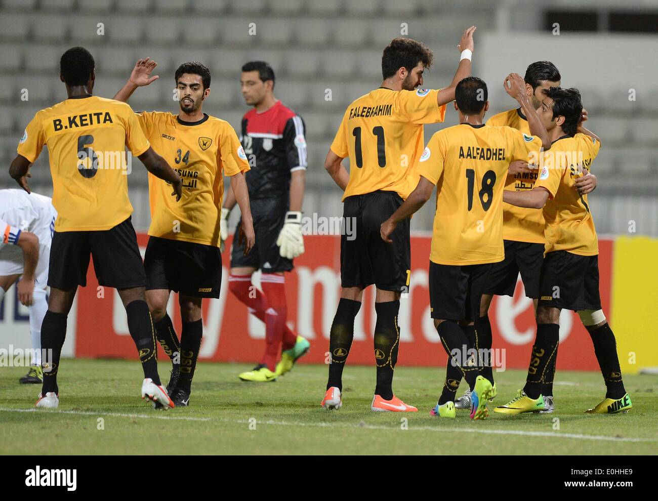 Kuwait City, Kuwait. 13th May, 2014. Players of Kuwait's Qadsia SC ...
