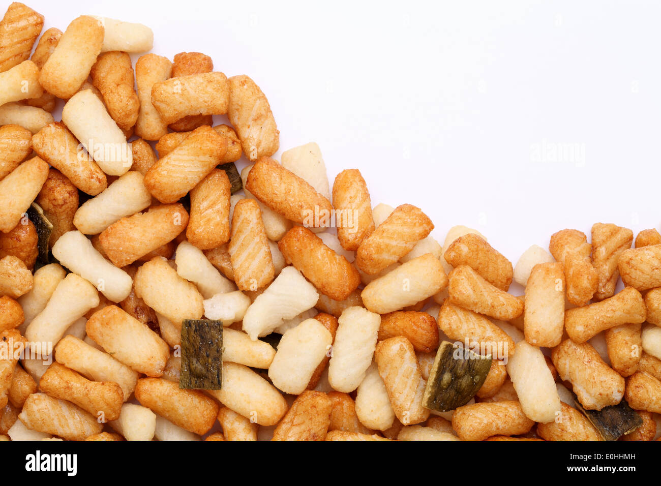 rice cracker on white background Stock Photo - Alamy