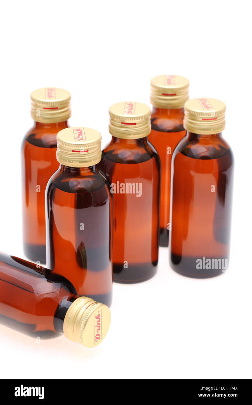 Brown glass bottle metal Cut Out Stock Images & Pictures - Alamy