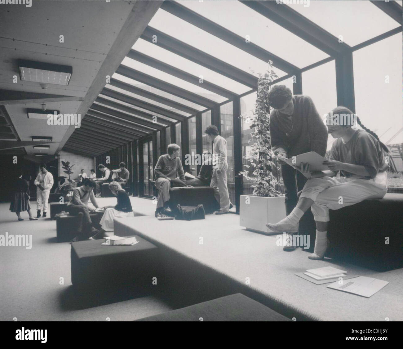 A photo showing students inside Block D of the main building at the ...