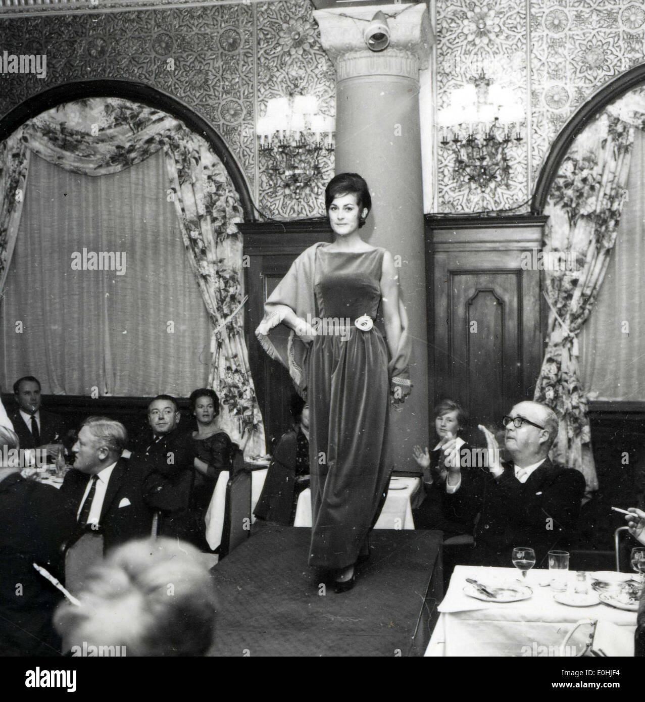 A photograph from 1963 featuring a fashion show in Bristol. The image ...