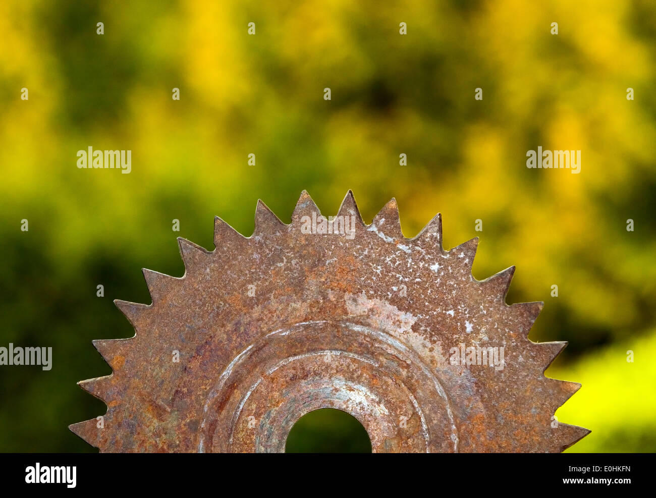 Old rusted metal blade on nature background Stock Photo - Alamy