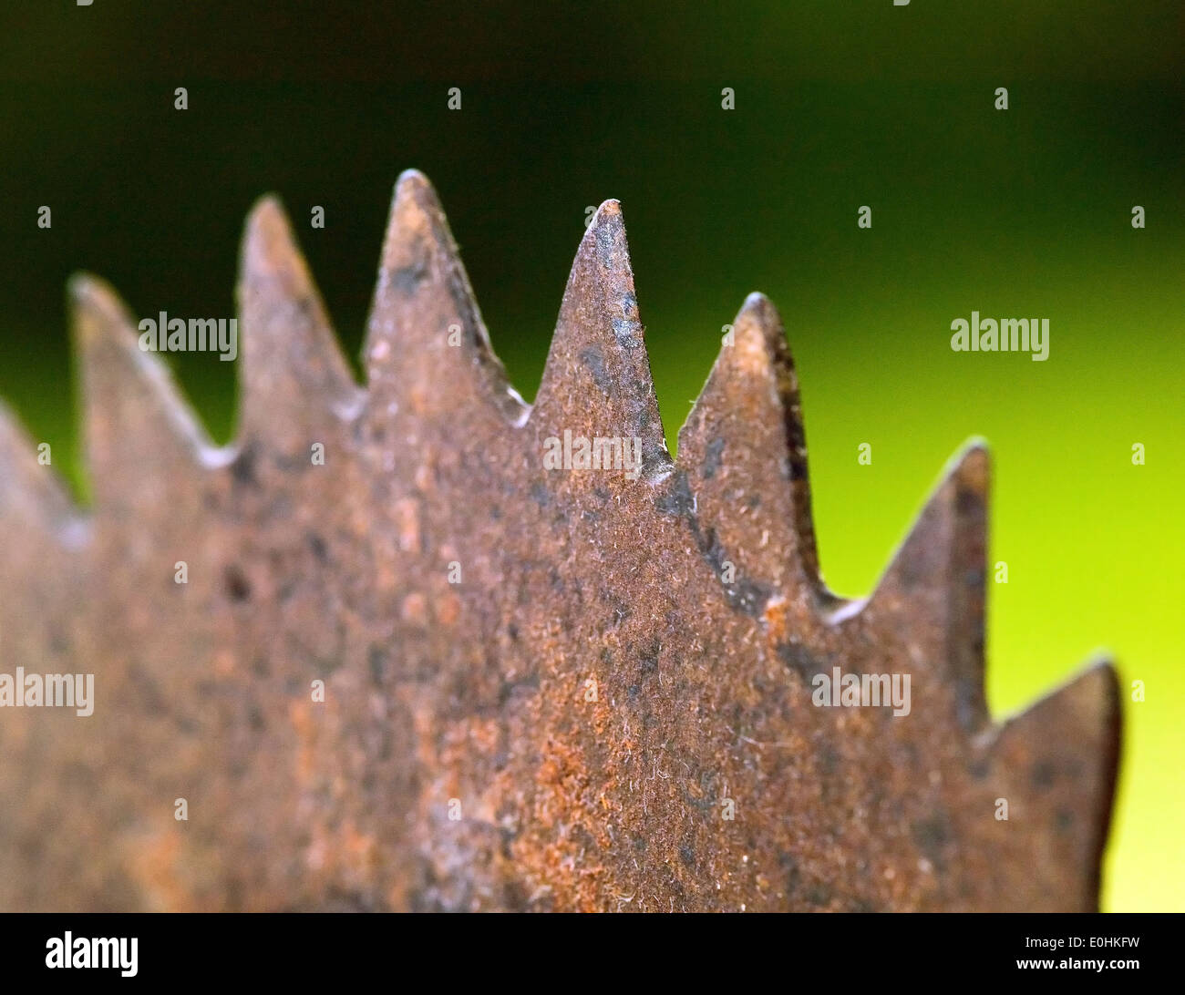 Old rusted metal blade on nature background Stock Photo - Alamy