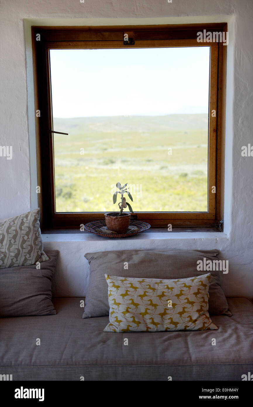 Interior shots of a small safari hut Stock Photo - Alamy