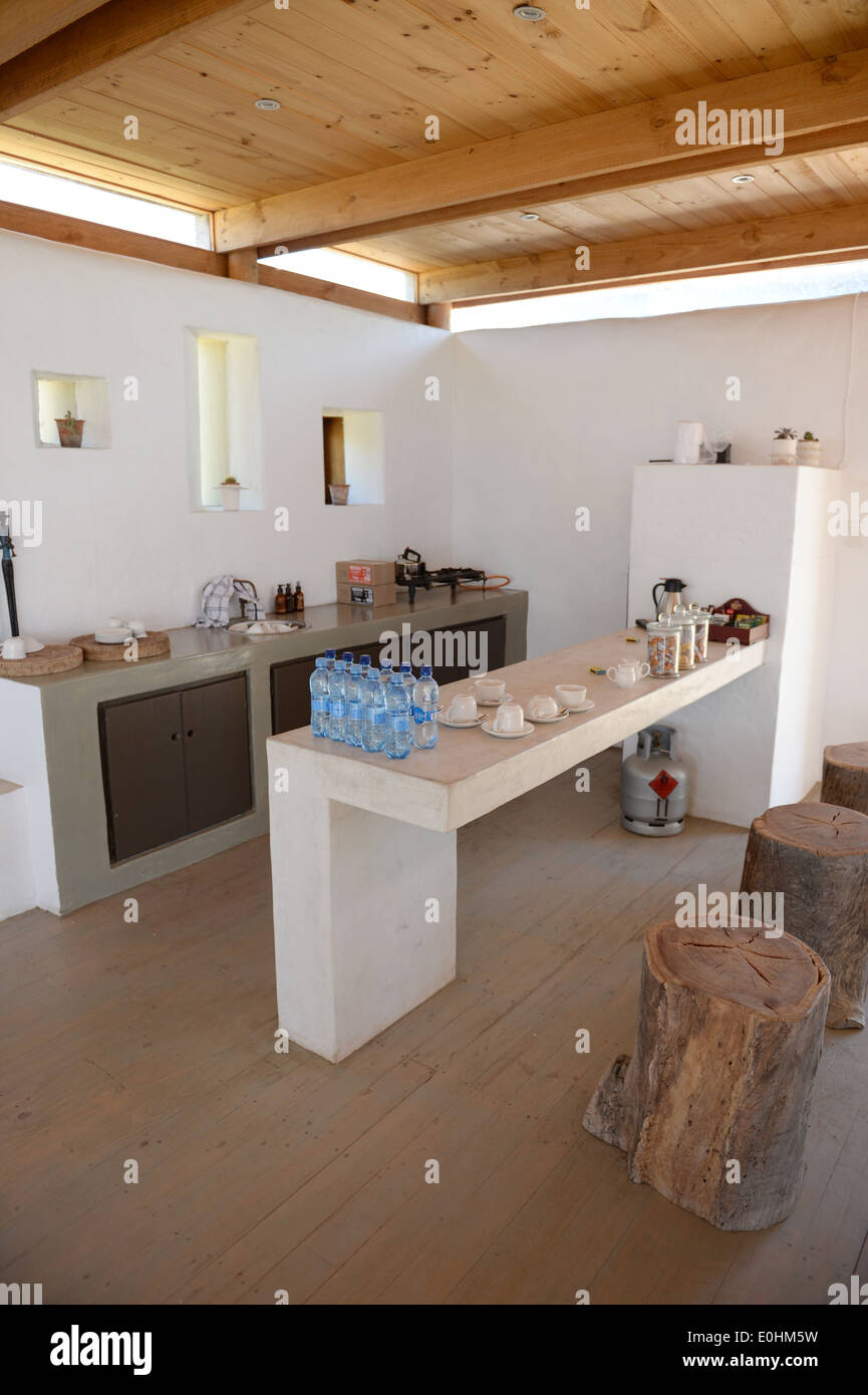 Interior shots of a small safari hut Stock Photo - Alamy