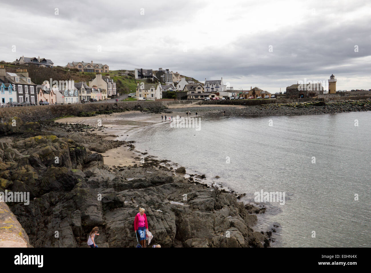 Portpatrick Bay Beach - Dumfries and Galloway - Scotland Stock Photo ...