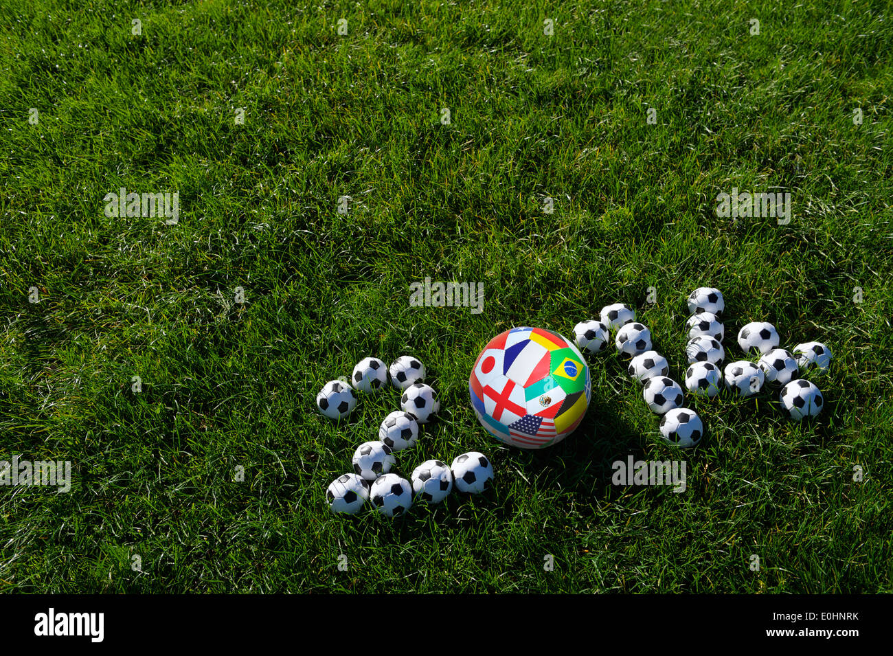 Message for 2014 featuring international teams football soccer balls in ...