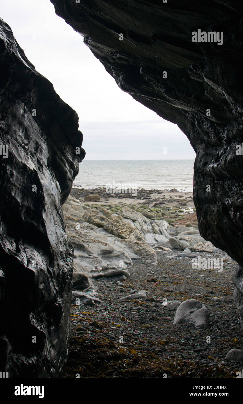 Monreith Beach Cave in Dumfries and Galloway - Scotland Stock Photo - Alamy