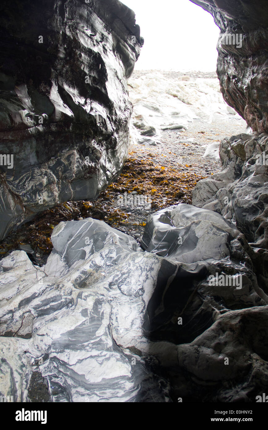 Monreith Beach Cave in Dumfries and Galloway - Scotland Stock Photo - Alamy
