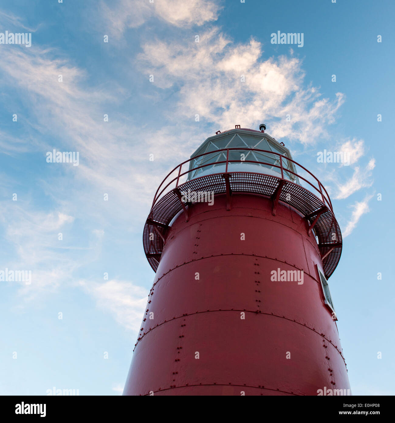 Low angle view of the Ferryland Lighthouse, Calvert, Avalon Peninsula ...