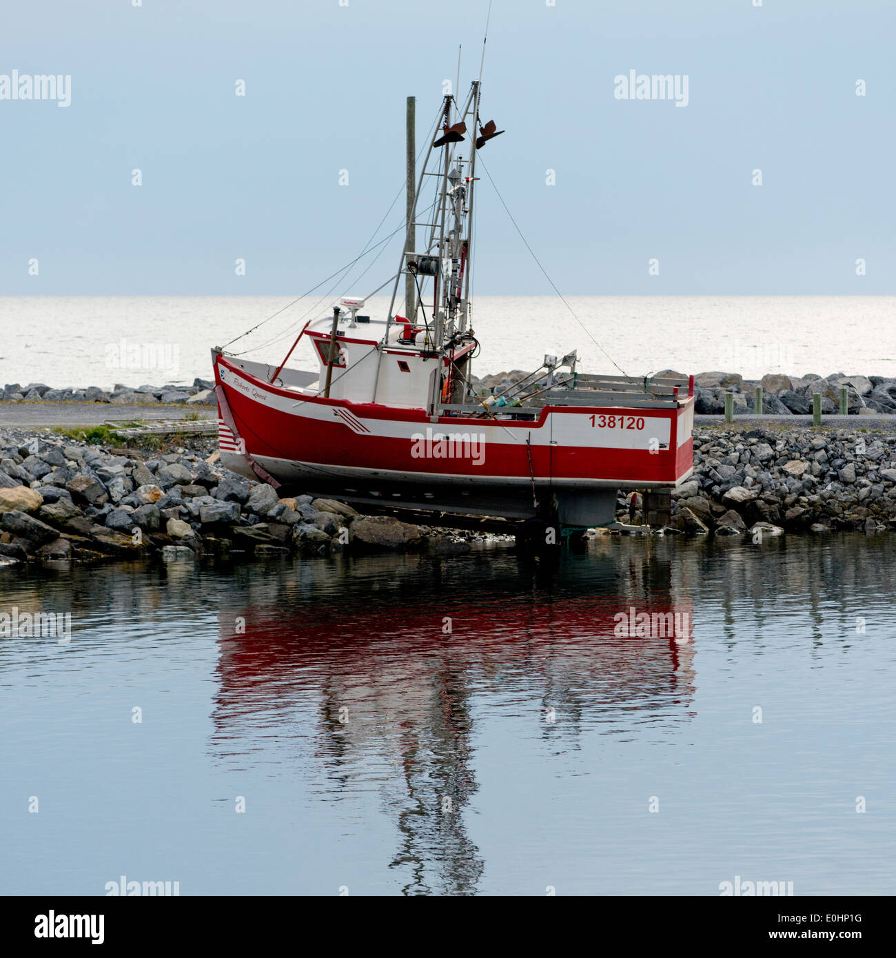 Fishing trawler at Rocky Harbor, Norris Point, Gros Morne National Park ...