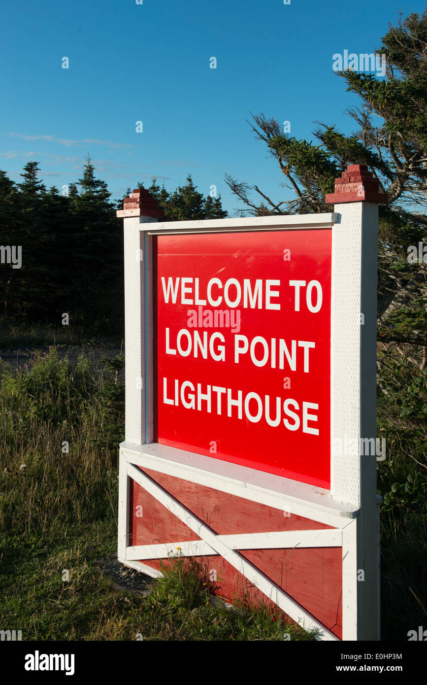 Welcome signboard to Long Point Lighthouse, Crow Head, Twillingate ...